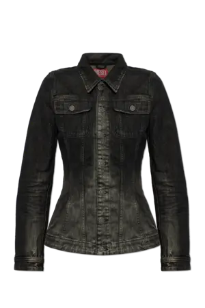 DIESEL® De-katerin-fsjj Fitted Denim Jacket - Black