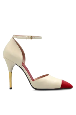 Valentino Garavani VALENTINO Leather High Heel Pumps Cream