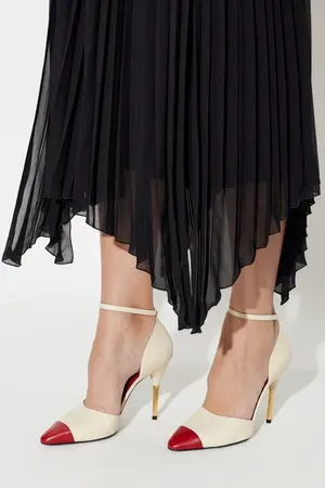 Valentino Garavani Leather High Heel Pumps - Cream