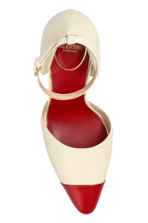 Valentino Garavani Leather High Heel Pumps - Cream