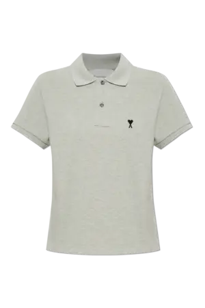 AMI Paris Embroidered Heart Logo Polo Shirt