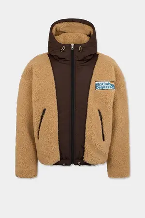 Dsquared2 Reversible Teddy Fleece And Nylon Hooded Jacket