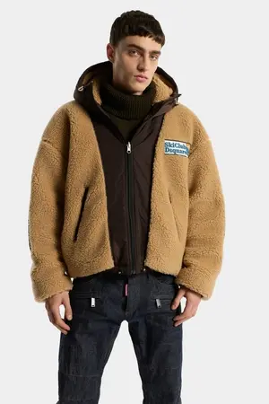 Dsquared2 Reversible Teddy Fleece And Nylon Hooded Jacket