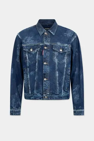 Dsquared2 Dark Frosted Oversized Denim Trucker Jacket