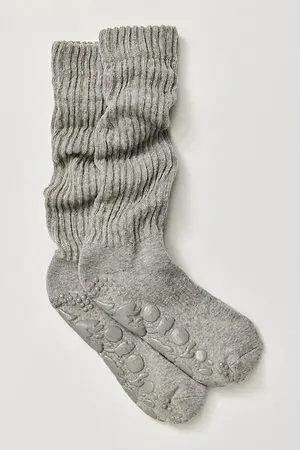 Free People Slouch Pilates Grip Socks - Grey