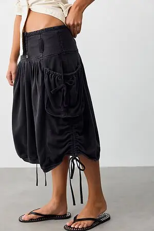 Free People We The Free Nightshade Knit Midi Skirt - Black