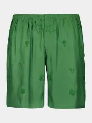 BAZISZT Thrive Silk Shorts - Green