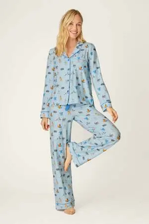PJ Salvage Hanukkatz Paws For Celebration Cat Print Pajama Set