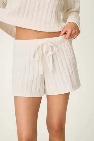 PJ Salvage Cozy Chenille Cable Knit Lounge Shorts