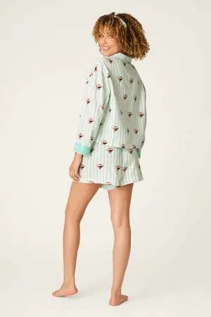 PJ Salvage Espresso Martini Print 3-piece Flannel Pajama Set