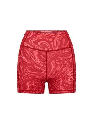 BONDI ACTIVE Forma Ignite 9cm Bike Shorts Marble Print - Red