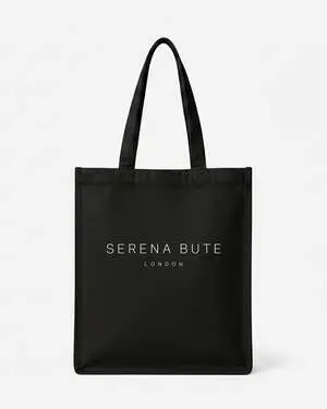 Serena Bute Cotton Tote Bag - Black