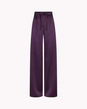 Serena Bute Satin Tapered Jogger - Purple