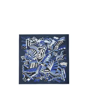 Burberry Carousel Ekd Finished-edge Scarf - Indigo
