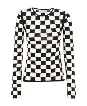 Sportmax Checkerboard Effect Crewneck Knitted Jumper