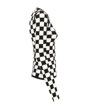 Sportmax Checkerboard Effect Crewneck Knitted Jumper
