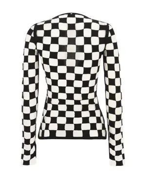 Sportmax Checkerboard Effect Crewneck Knitted Jumper
