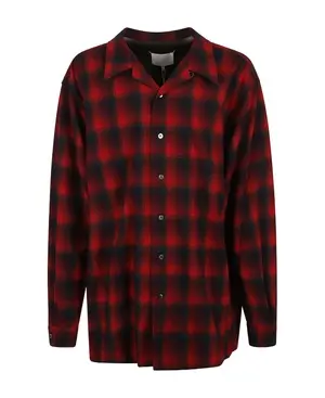 MAISON MARGIELA Checked Buttoned Shirt - Brown