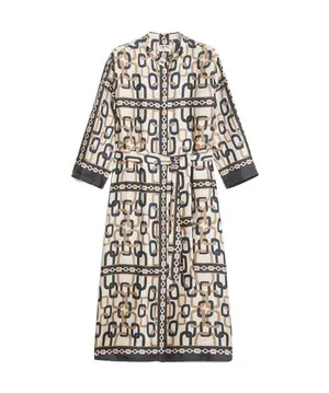 Max Mara All-over Printed Straight Hem Midi Dress
