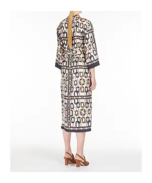 Max Mara All-over Printed Straight Hem Midi Dress