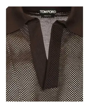 TOM FORD Short Sleeved Polo Shirt - Brown
