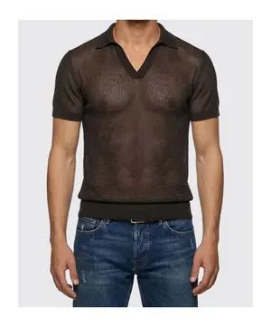 TOM FORD Short Sleeved Polo Shirt - Brown