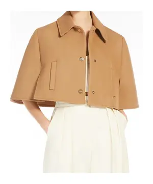 Max Mara Short Wool And Cotton Cloak