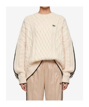 ADIDAS ORIGINALS Cable-knit Side-stripe Sweater