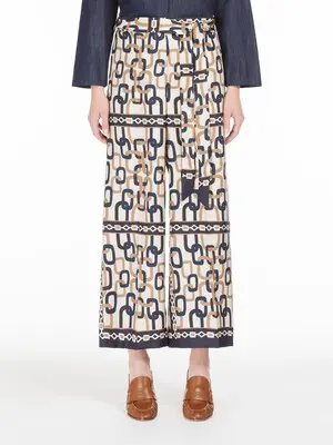 Max Mara Chain-print Wide-leg Pants