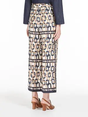 Max Mara Chain-print Wide-leg Pants
