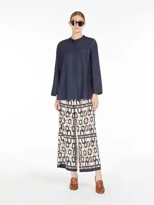 Max Mara Chain-print Wide-leg Pants