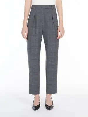 Max Mara Checked Straight Leg Trousers