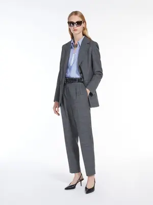 Max Mara Checked Straight Leg Trousers