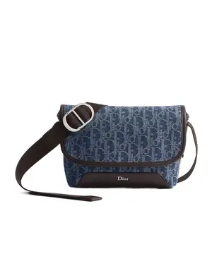 Dior Mini Jett Flap Messenger Bag - Blue