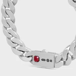 Celine Les Poinçons Bracelet In Sterling Silver And Garnet