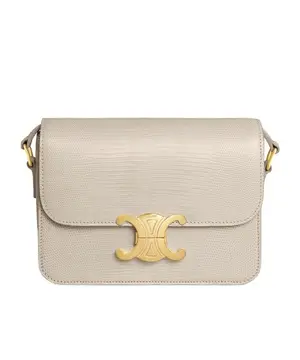 Celine Teen Triomphe Bag In Lizard - Nude