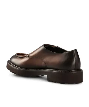 DOUCAL'S Double-buckle Almond Toe Monk Strap Shoes