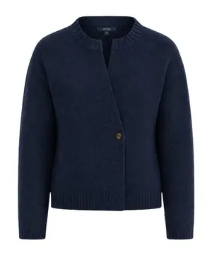 Soeur Long Sleeve Open-front Cardigan - Navy Blue