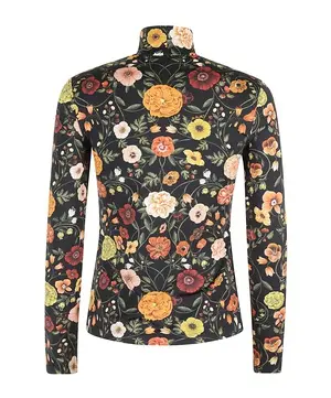 La DoubleJ Floral High-neck Long-sleeve Top