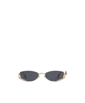 Dior Gold-finish Oval Sunglasses - Grey