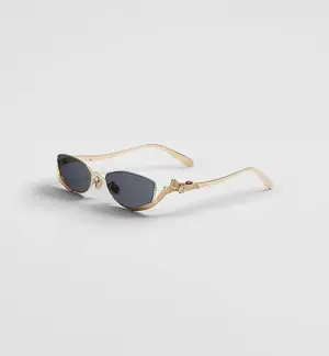 Dior Gold-finish Oval Sunglasses - Grey