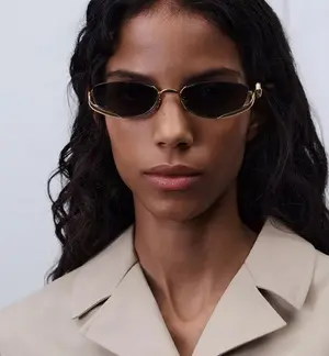 Dior Gold-finish Oval Sunglasses - Grey