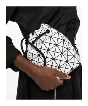 Issey Miyake Geometric Pattern Bucket Bag