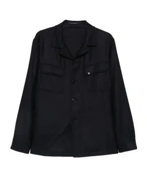 Tagliatore Button-up Wool Jacket - Blue