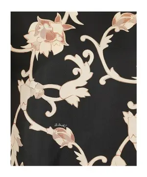 La DoubleJ Floral Print Feather Cuff Top