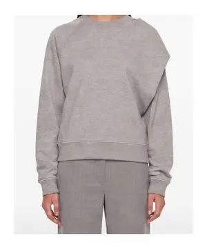 Dries Van Noten Long-sleeve Sweatshirt With Deconstructed Detail - Grey