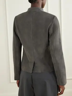 ST. AGNI Suede Long-sleeved Moto Jacket