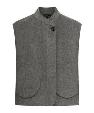Soeur High-neck Sleeveless Vest - Light Gray
