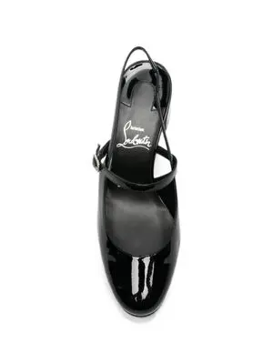 CHRISTIAN LOUBOUTIN Round Toe Slingback Block Heel Sandals