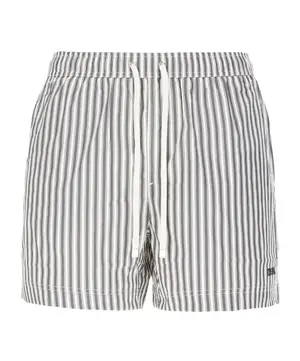 Zegna Striped Drawstring Swim Shorts - Gray